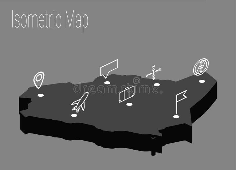 Map Saudi Arabia Isometric Concept. Stock Vector - Illustration of ...