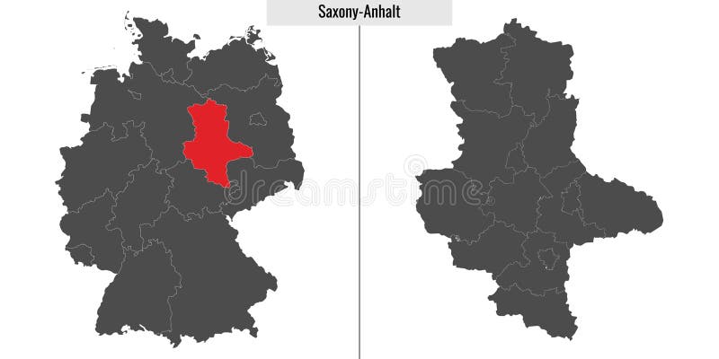 Map of Saxony-Anhalt State of Germany Stock Vector - Illustration of ...