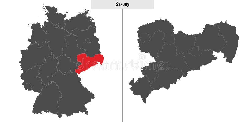 Map of Saxony State of Germany Stock Vector - Illustration of plan ...