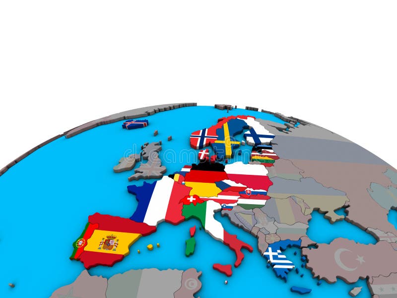 Schengen Area Members with National Flags Stock Vector - Illustration ...