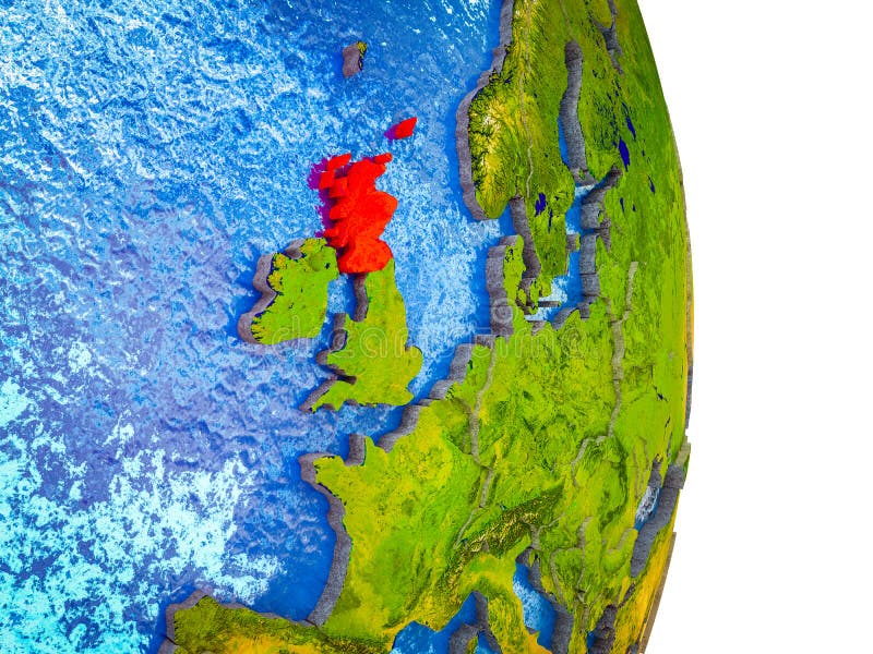 Map of Scotland on 3D Earth Isolated Stock Illustration - Illustration ...