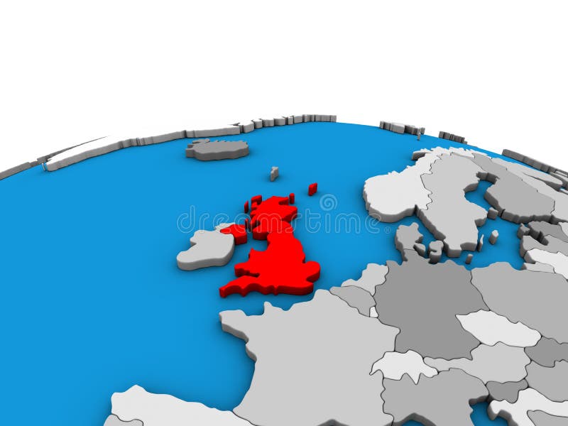 Map of Scotland on 3D Globe Stock Illustration - Illustration of ...