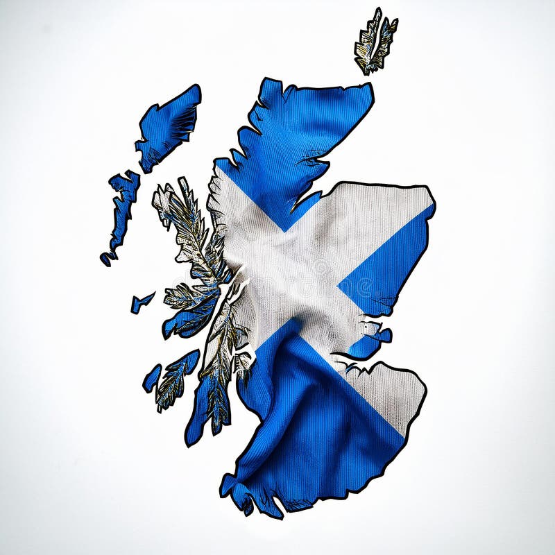 Map of Scotland with Flag stock illustration. Illustration of ...