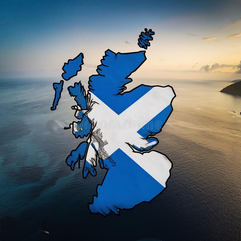 Map of Scotland with Flag stock illustration. Illustration of scotland ...