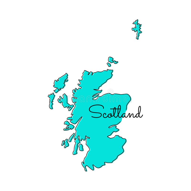 Outline Map of Scotland Vector Design Template. Editable Stroke Stock ...