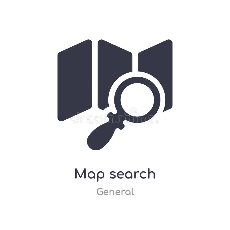 Map Search Icon. Isolated Map Search Icon Vector Illustration from ...