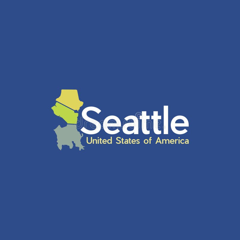 Map of Seattle City Modern Simple Logo Stock Vector - Illustration of ...