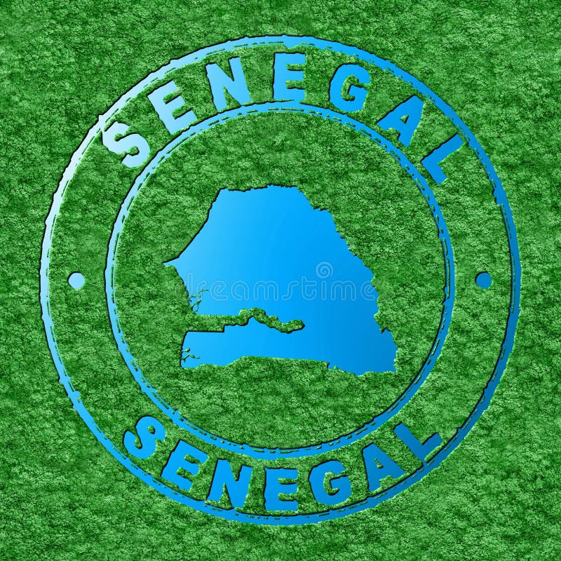 Map of Senegal, Forest with Water Map Stock Illustration - Illustration ...