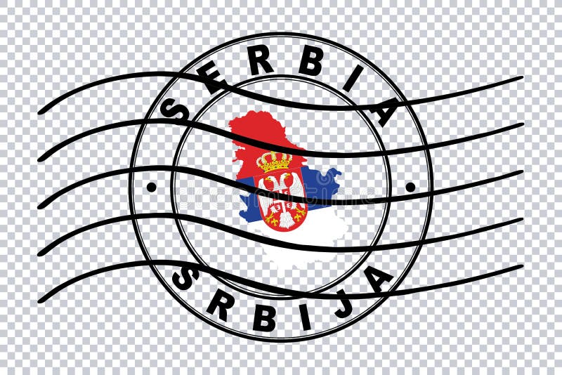 Map of Serbia, Postal Passport Stamp, Travel Stamp Stock Illustration ...