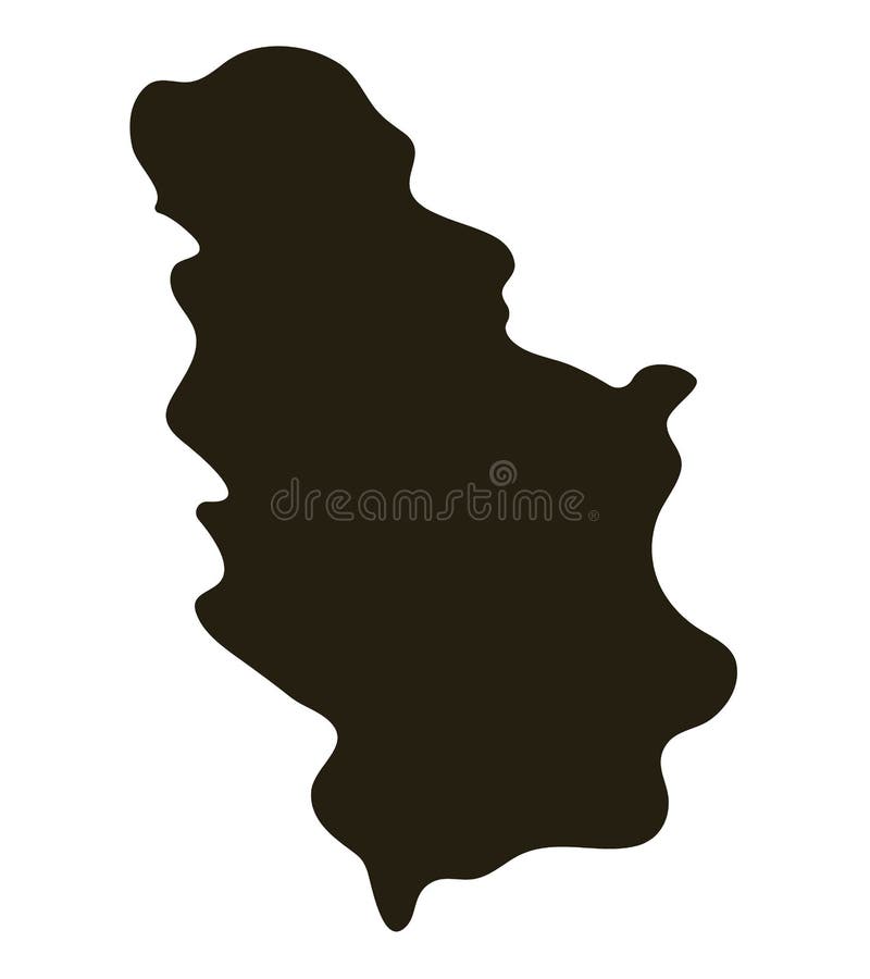 Map of Serbia. Solid Simple Silhouette Map Vector Illustration Stock ...