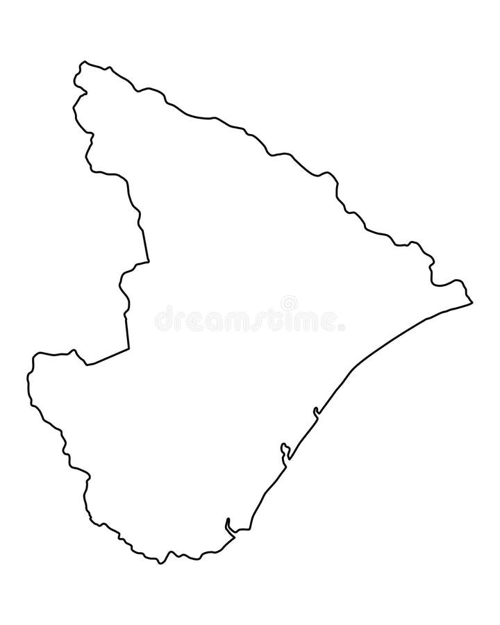 Map of Sergipe stock vector. Illustration of contour - 90099736