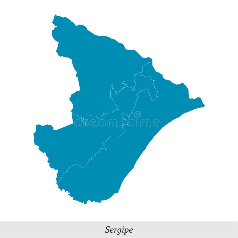 Map of Sergipe is a State of Brazil with Mesoregions Stock Illustration ...
