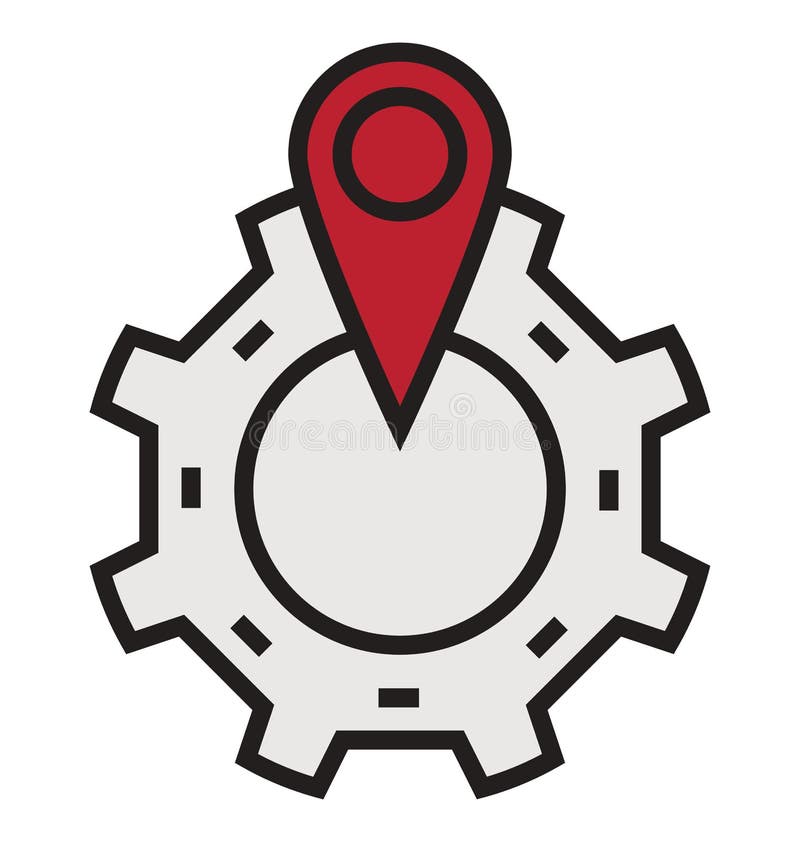 Map Setting Outline and Filled Isolated Vector Icon that Can Be Easily ...