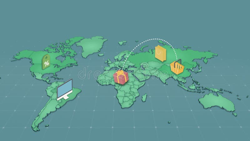 MAP SHOPPING ANIMATION stock footage. Video of rendering - 196328542