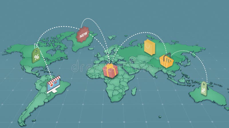 MAP SHOPPING stock illustration. Illustration of world - 196323619