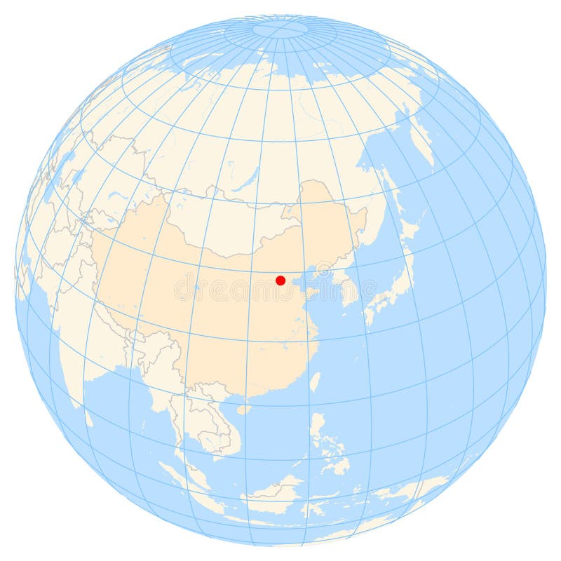 Map Showing the Location of the City Baoding in China (Eastern Asia) on ...