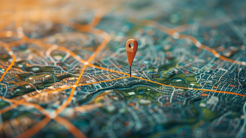 A Map Shows Driving Directions with Highlighted Routes and a Location ...