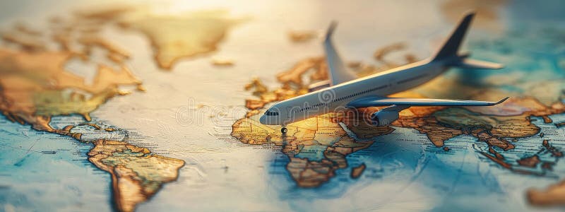 The Map Shows the Plane from Above. Selective Focus Stock Photo - Image ...