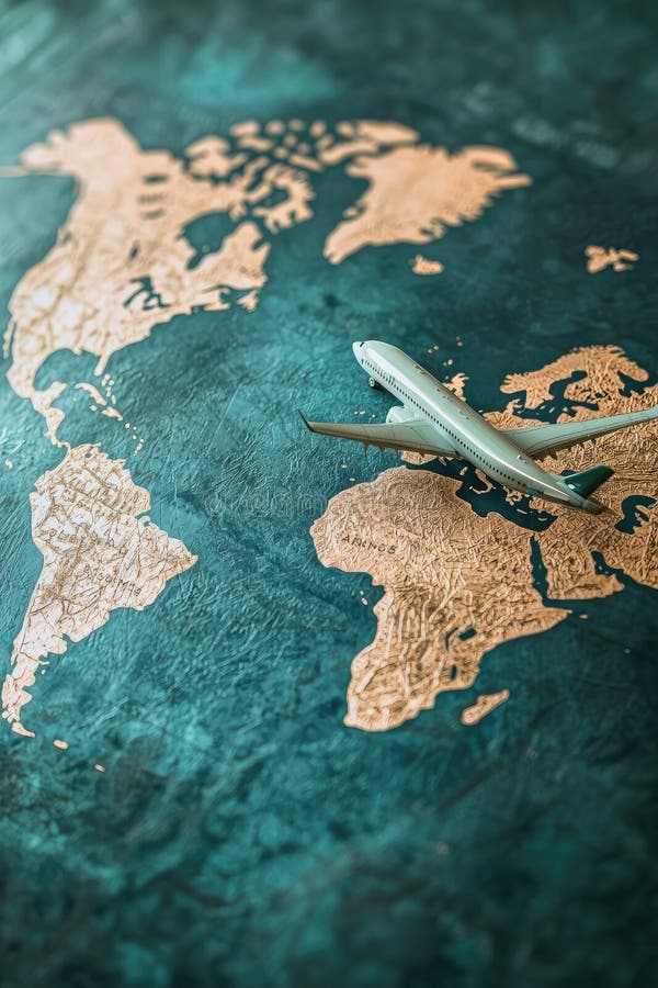 The Map Shows the Plane from Above. Selective Focus Stock Image - Image ...