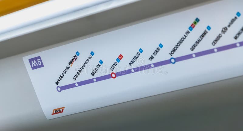 Map Shows the Stations of the M5 Line of Milan Editorial Stock Photo ...