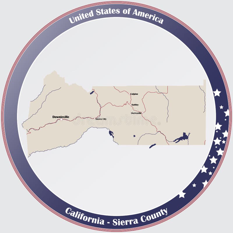 Sierra County in California Stock Vector - Illustration of highway ...