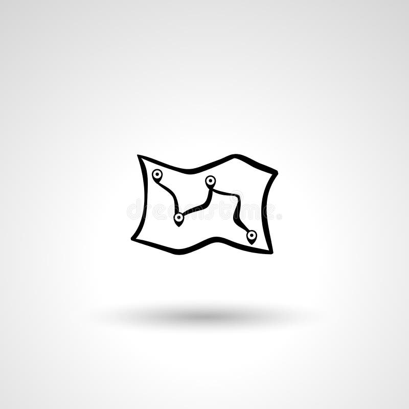 Map Sign. Map Isolated Simple Icon Stock Vector - Illustration of flat ...
