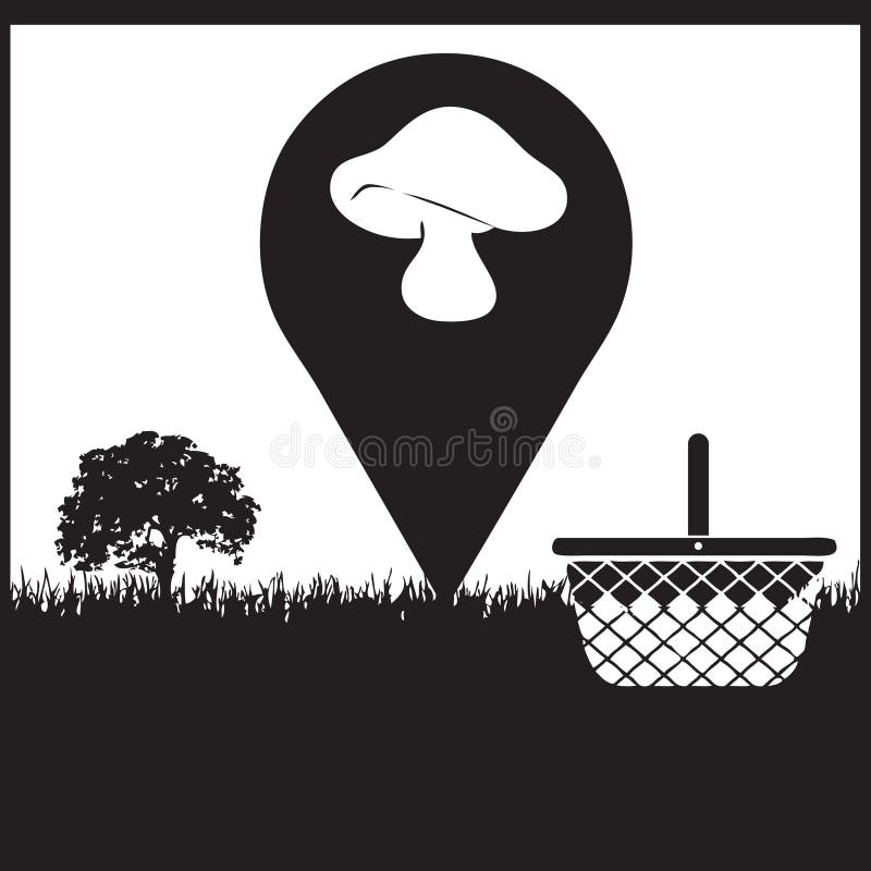 Map sign for mushrooms stock vector. Illustration of cartoon - 275376028