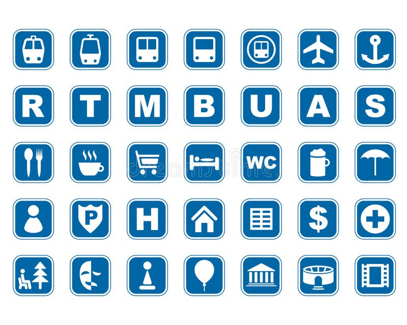 Map signs stock vector. Illustration of house, element - 23867233