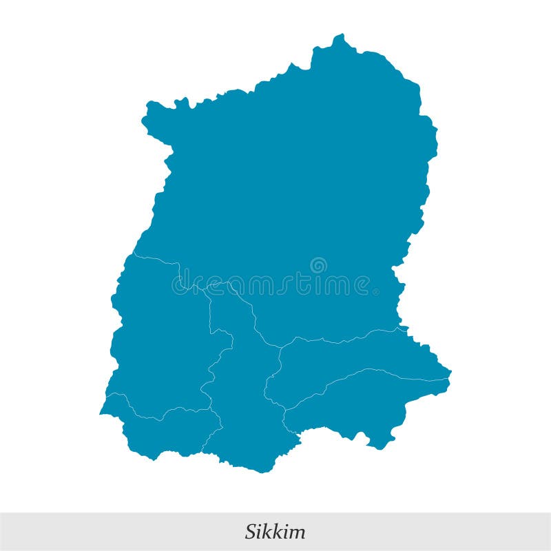 Map of Sikkim is a State of India with Districts Stock Vector ...