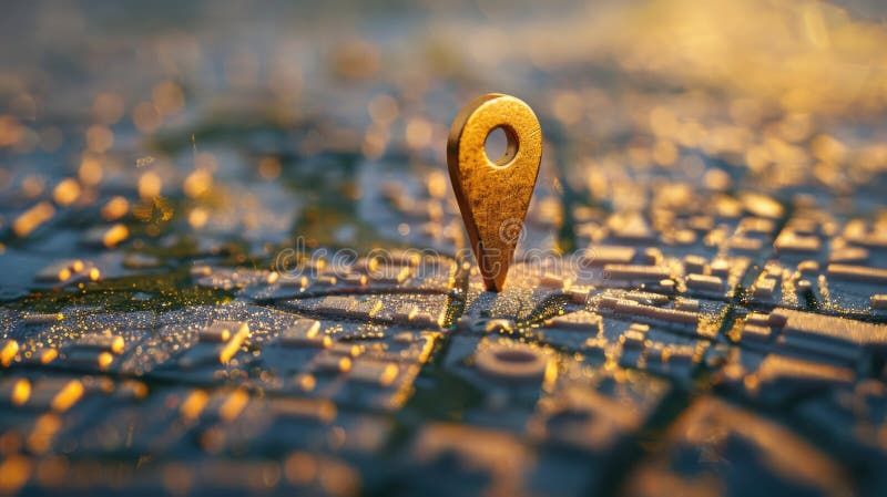 A Map with a Single Pin Marking a Location Stock Image - Image of ...