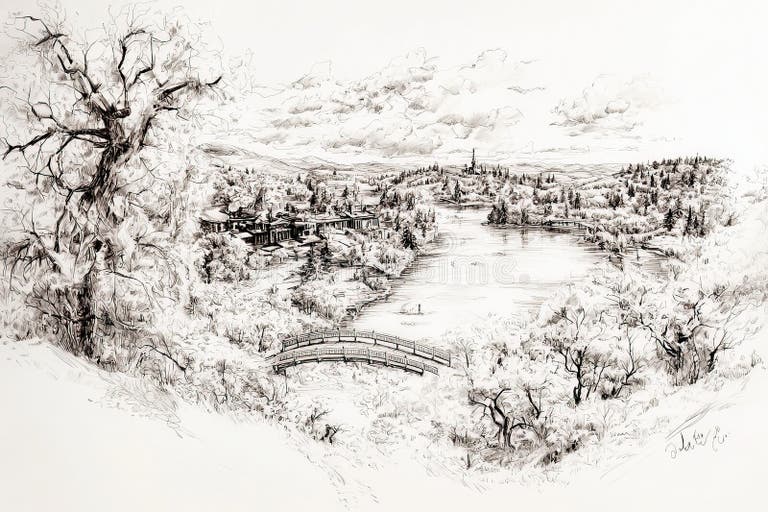 Map Sketch: an Artistic Representation of a Map, Emphasizing Features ...