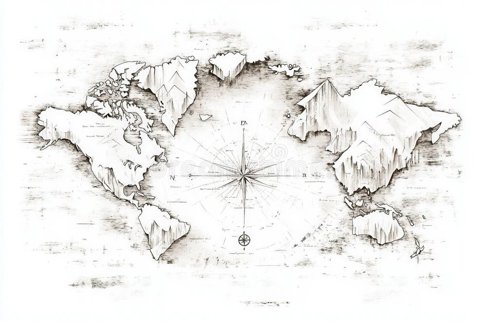 Map Sketch Vector: a Vector Illustration of a Map, Emphasizing Design ...