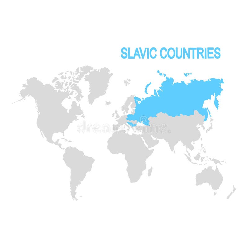 Map of the Slavic Countries Stock Vector - Illustration of isolated ...
