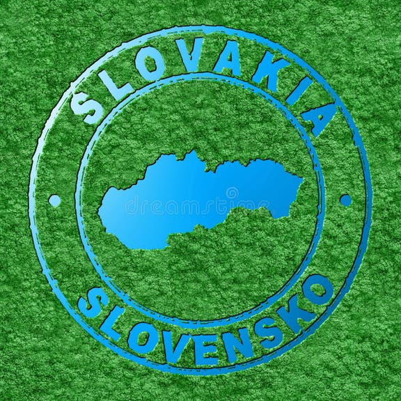 Map of Slovakia, Forest with Water Map Stock Illustration ...