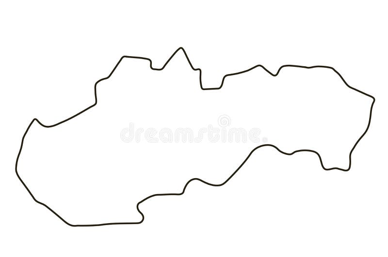 Map of Slovakia. Outline Map Vector Illustration Stock Vector ...