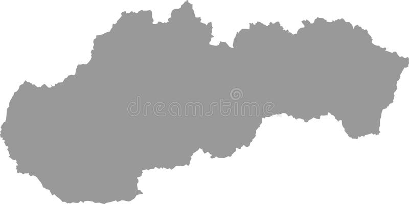 Map of Slovakia stock vector. Illustration of grey, isolated - 125190886