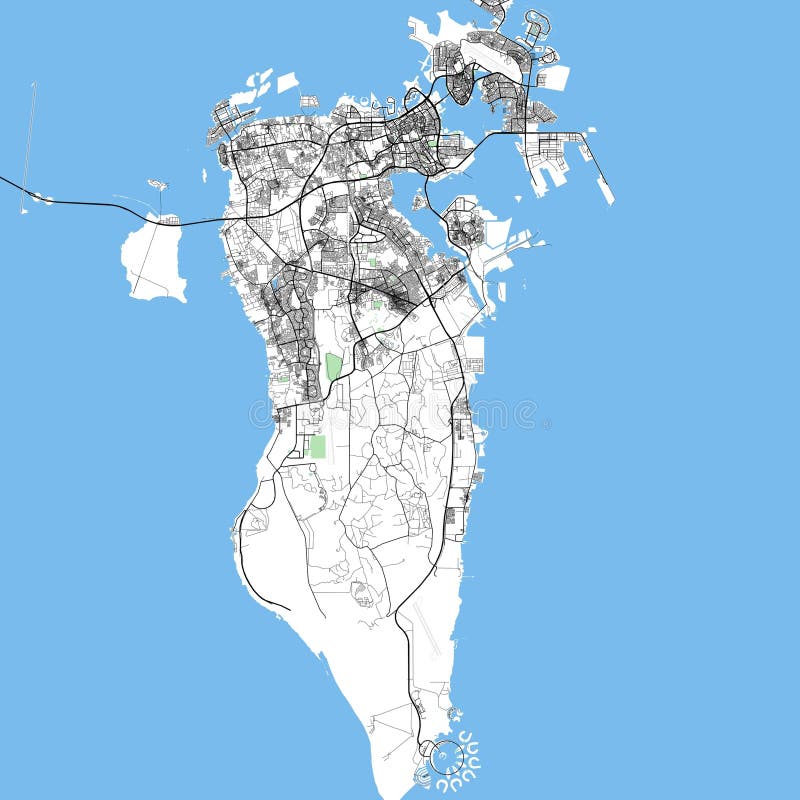 Map of Bahrain. stock illustration. Illustration of drawing - 307065094