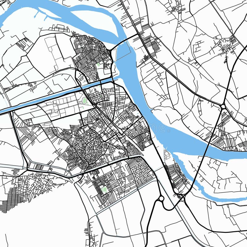 Map of the city of Assiut. stock illustration. Illustration of plan ...