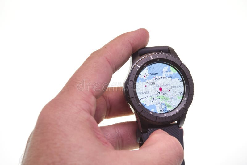 Map on Smart watch stock image. Image of navigation, information - 96466377