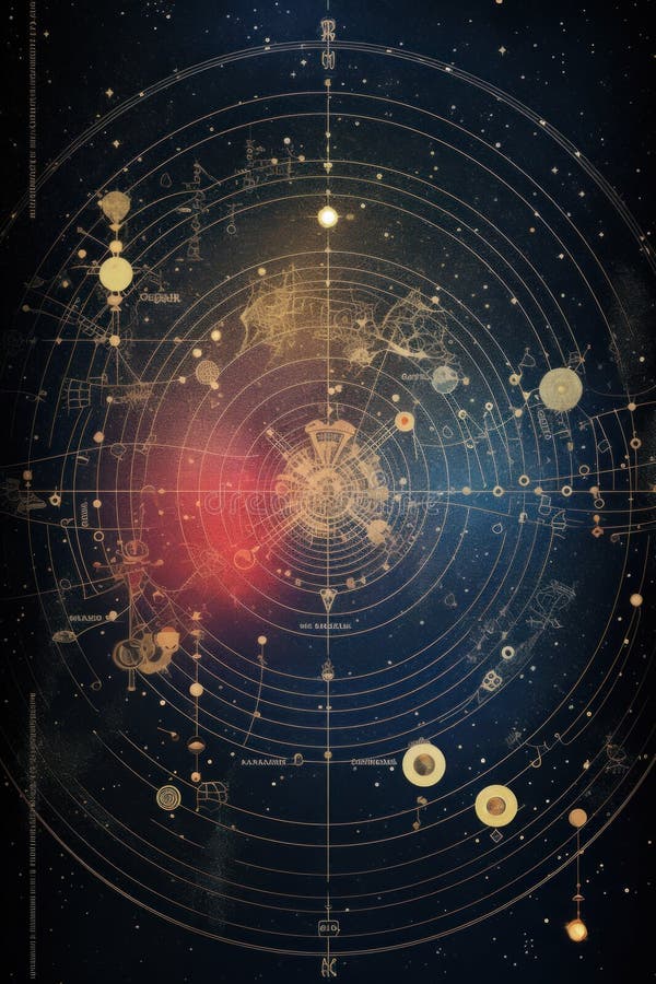 A Map of the Solar System on a Dark Blue Background. Generative AI ...