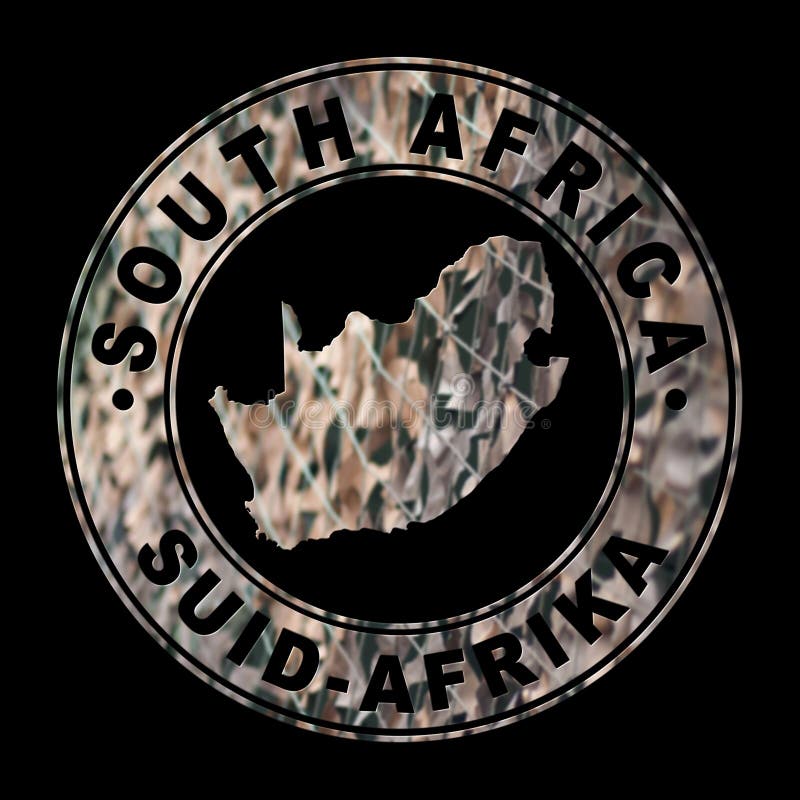 Map of South Africa, Military Stamp Stock Illustration - Illustration ...