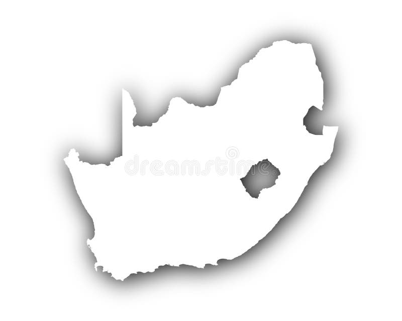 Map of South Africa with Shadow Stock Vector - Illustration of isolated ...
