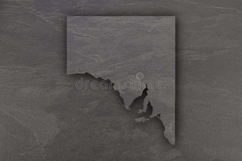 Map of South Australia on Dark Slate Stock Illustration - Illustration ...