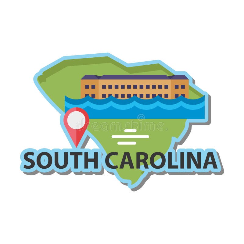 Map of South Carolina State. Vector Illustration Decorative Design ...