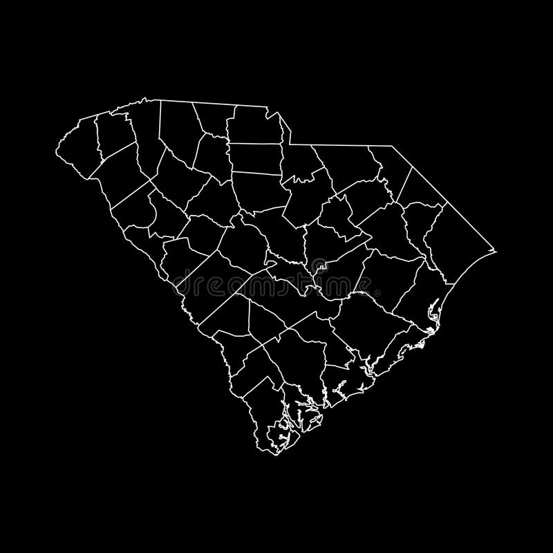 Map of the South Carolina stock vector. Illustration of america - 205837748