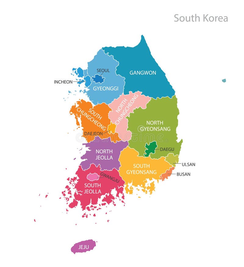 Map of South Korea stock vector. Illustration of isolated - 106069856