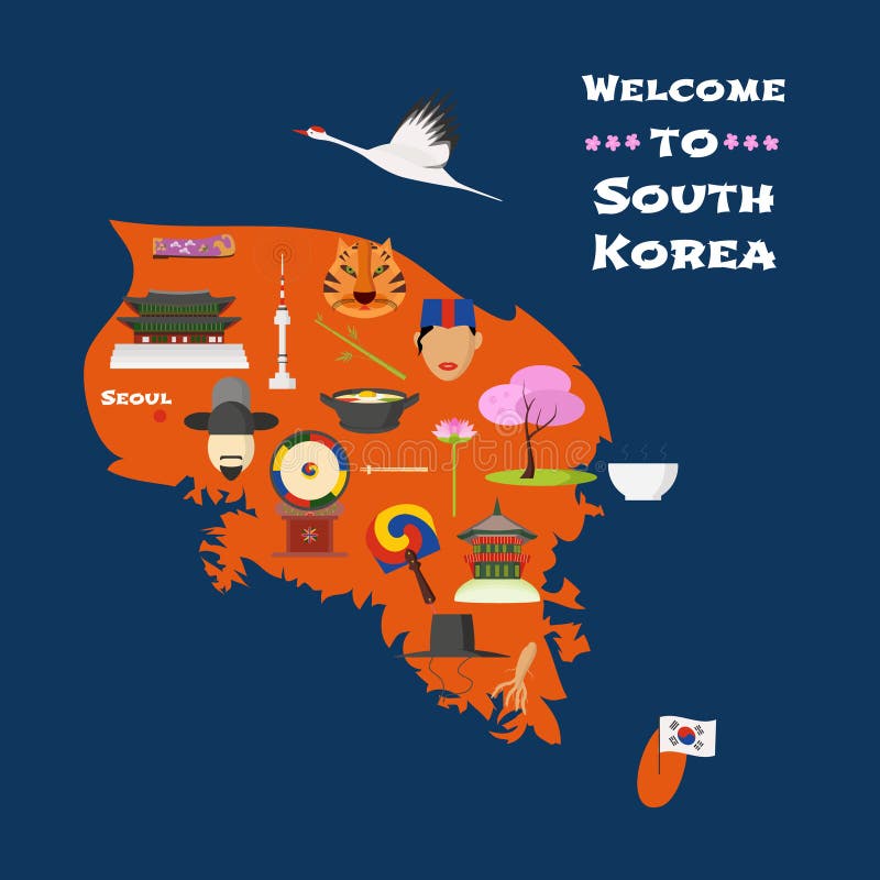 Map of South Korea Vector Illustration, Design Stock Vector ...