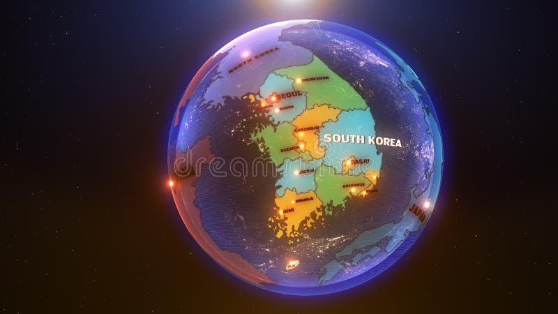 Map of South Korea Zoom Out Stock Illustration - Illustration of ...