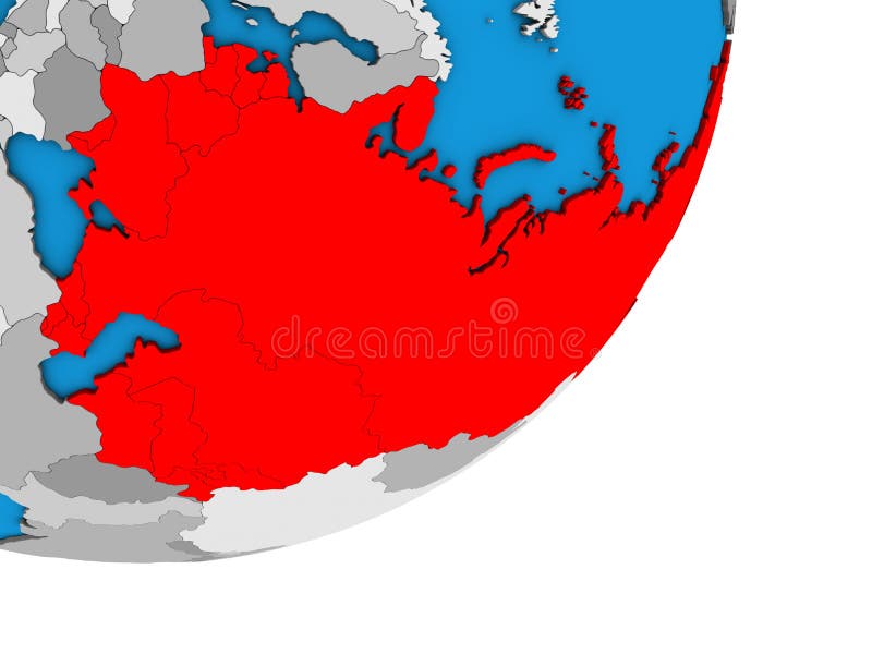 Map of Soviet Union on 3D Globe Stock Illustration - Illustration of ...