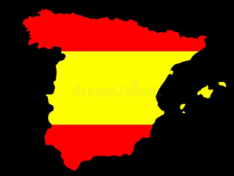 Map flag Spain (vector) stock vector. Illustration of nation - 4722907